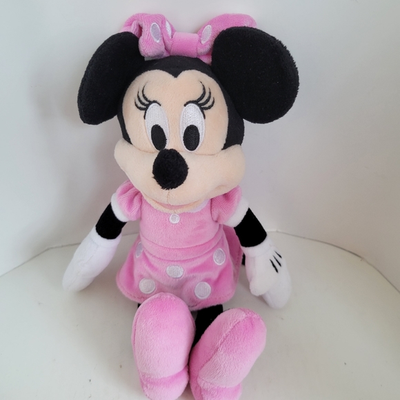 Disney | Toys | Disney Minnie Mouse Plush Pink Polka Dot Dress Beanbag ...